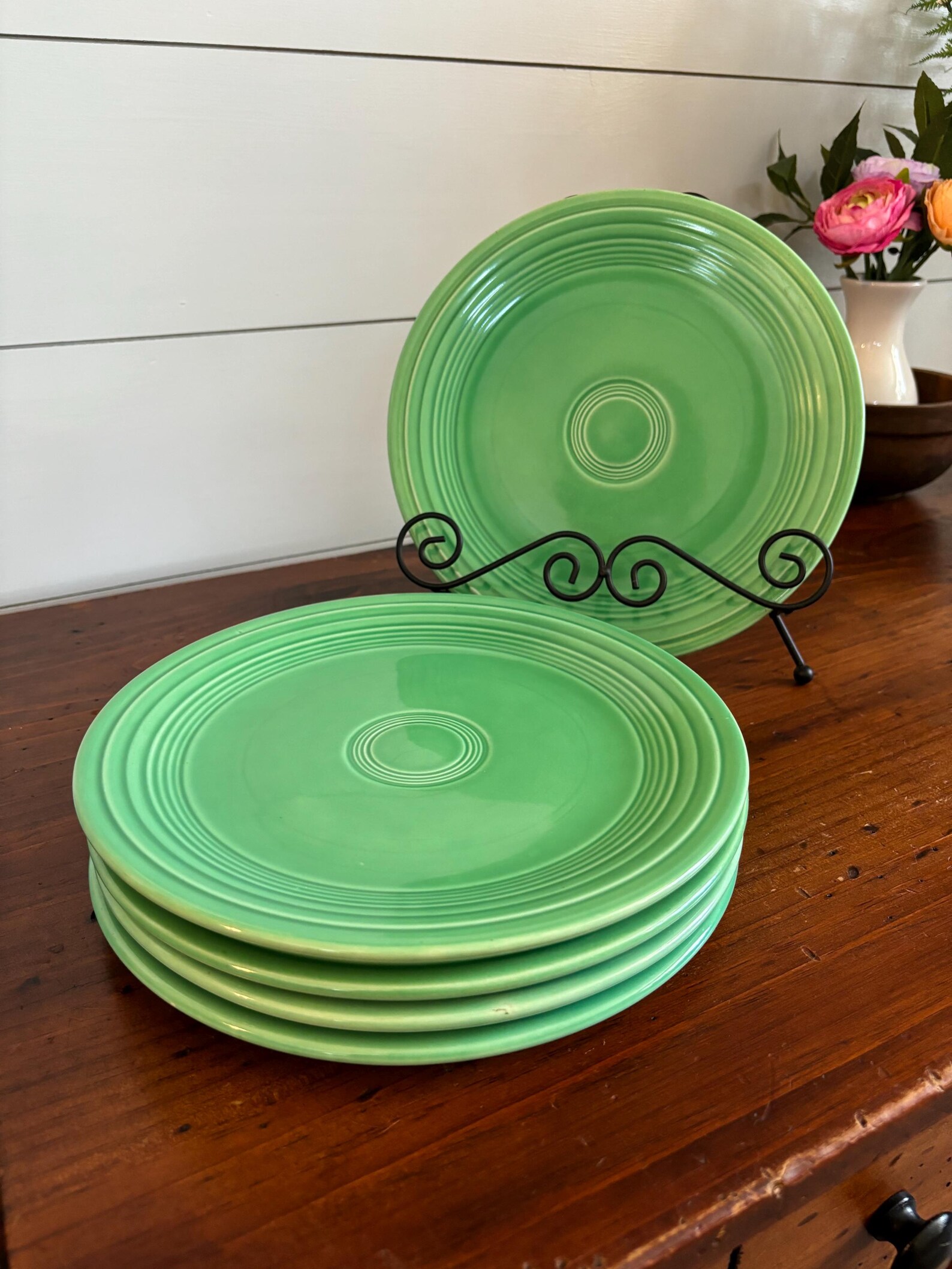 Vintage Fiestaware Original Green Luncheon Plates - Etsy