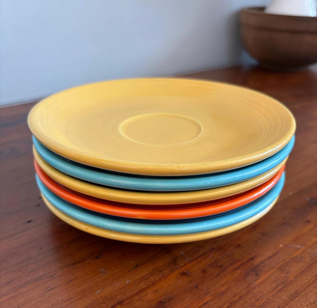 Vintage 6" Fiestaware Saucers (set of 6) - Etsy