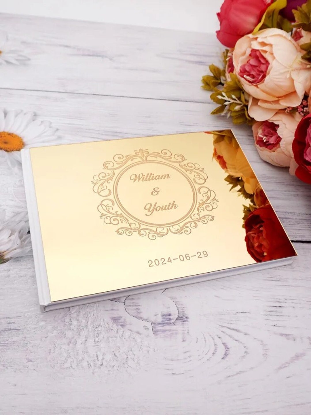 Personalized Wedding Book 25x18cm Custom Signature Guestbook - Etsy