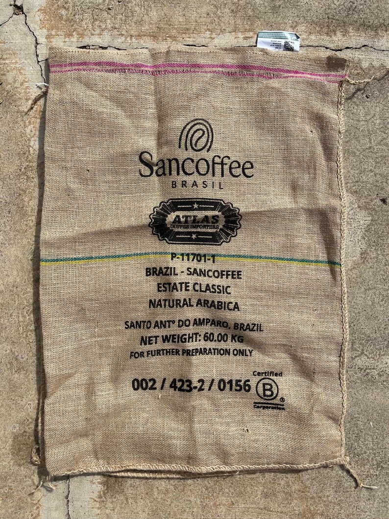 Burlap Coffee Sack Cafes Do Brasil - Etsy
