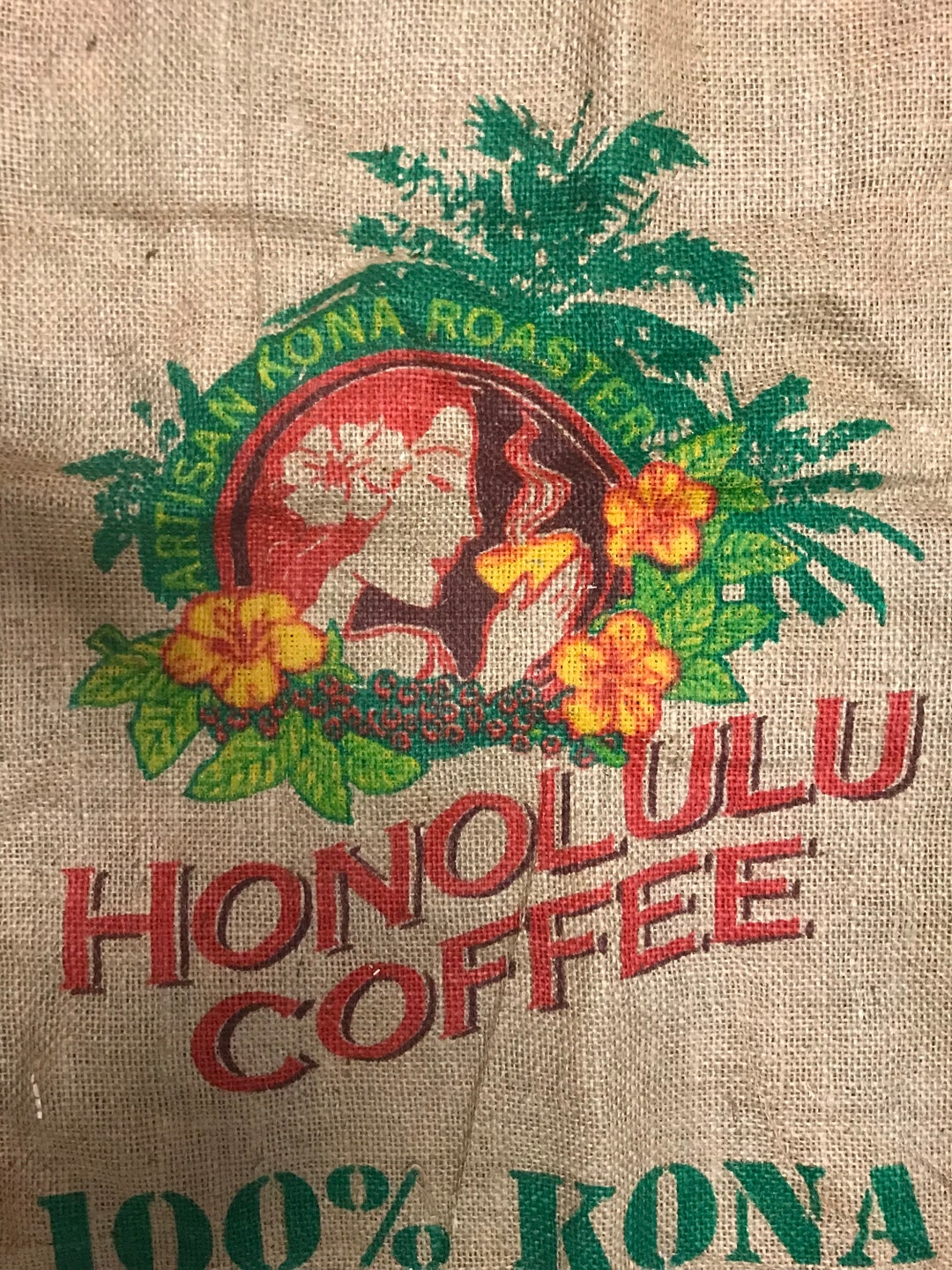 Burlap Coffee Sack Honolulu Coffee Genuine - Etsy
