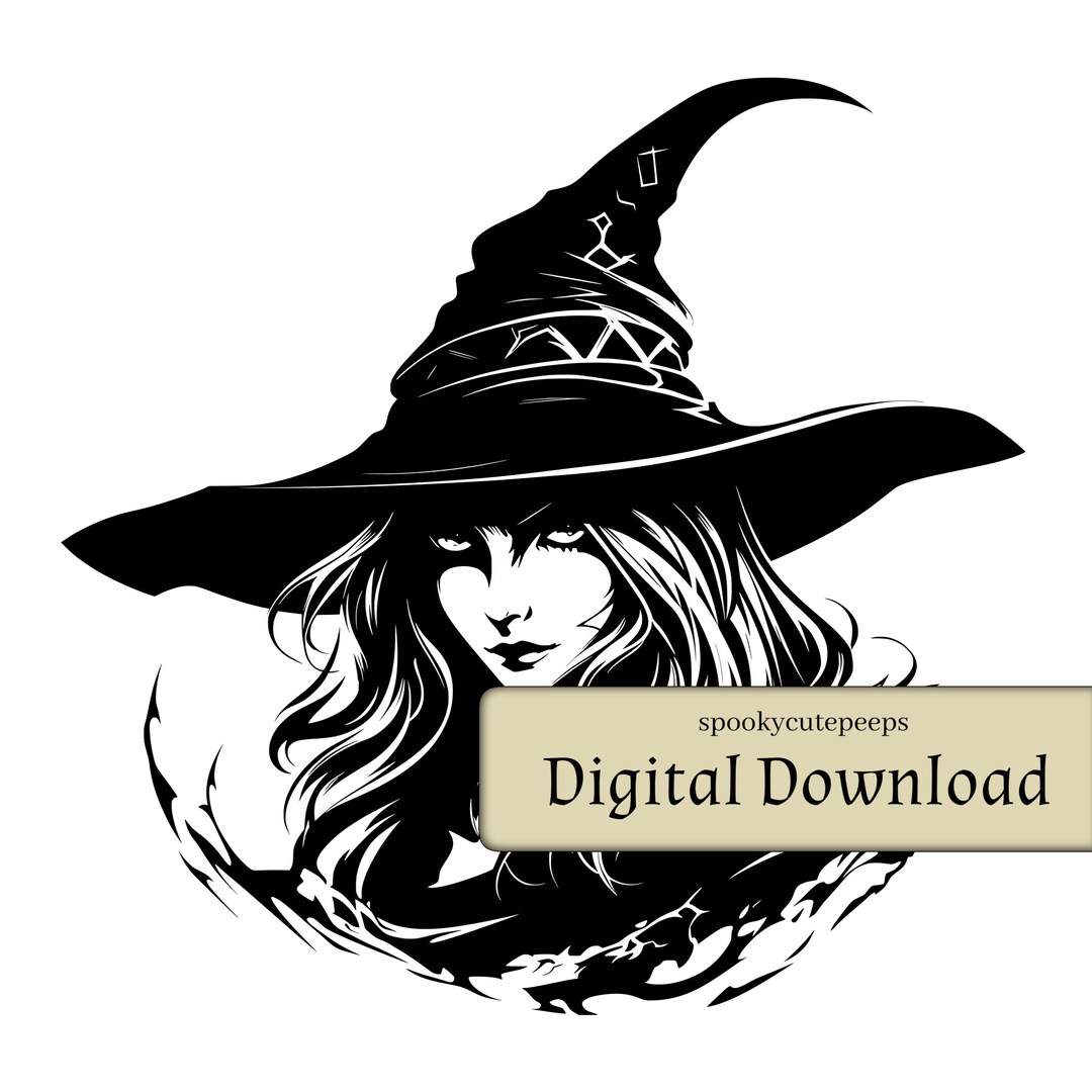 Witch SVG Simple Cut-out Clip Art Ideal Vector Graphics for - Etsy