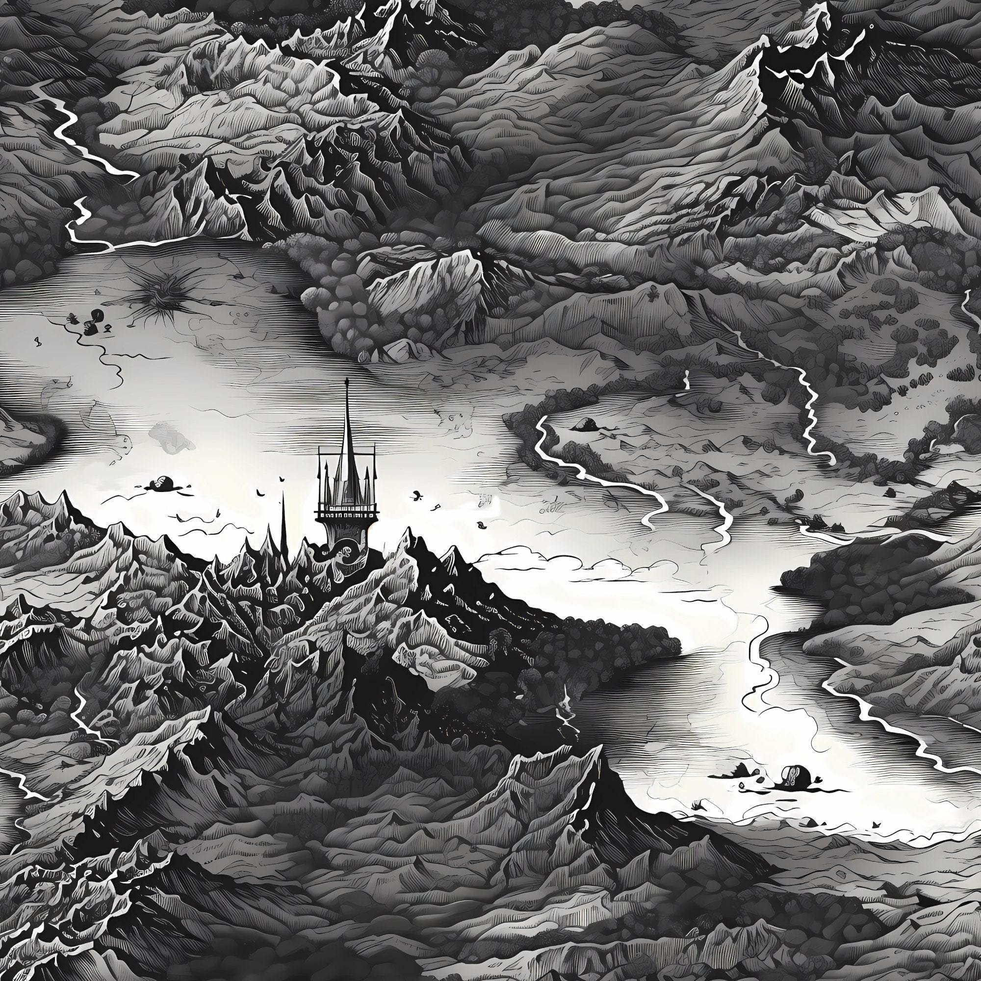 Adventure Awaits: 5-pack Fantasy Map Digital Papers, Printable, Ideal ...