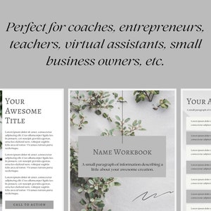 Editable Course / Canva Grey Workbook/ Editable Workbook Template/ Grey ...