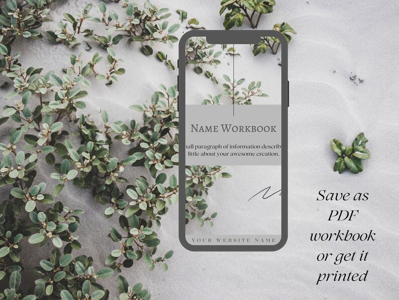 Editable Course / Canva Grey Workbook/ Editable Workbook Template/ Grey ...