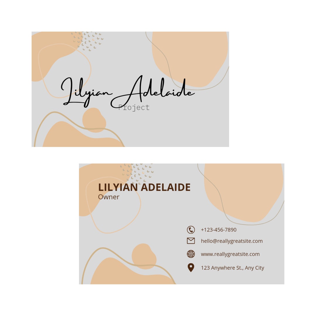 Business Card Template DIY Printable Business Card Small - Etsy