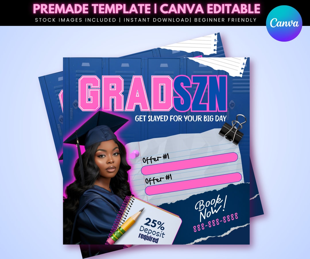 Graduation Booking Flyer, Graduation Makeup Flyer, Makeup Booking Flyer ...