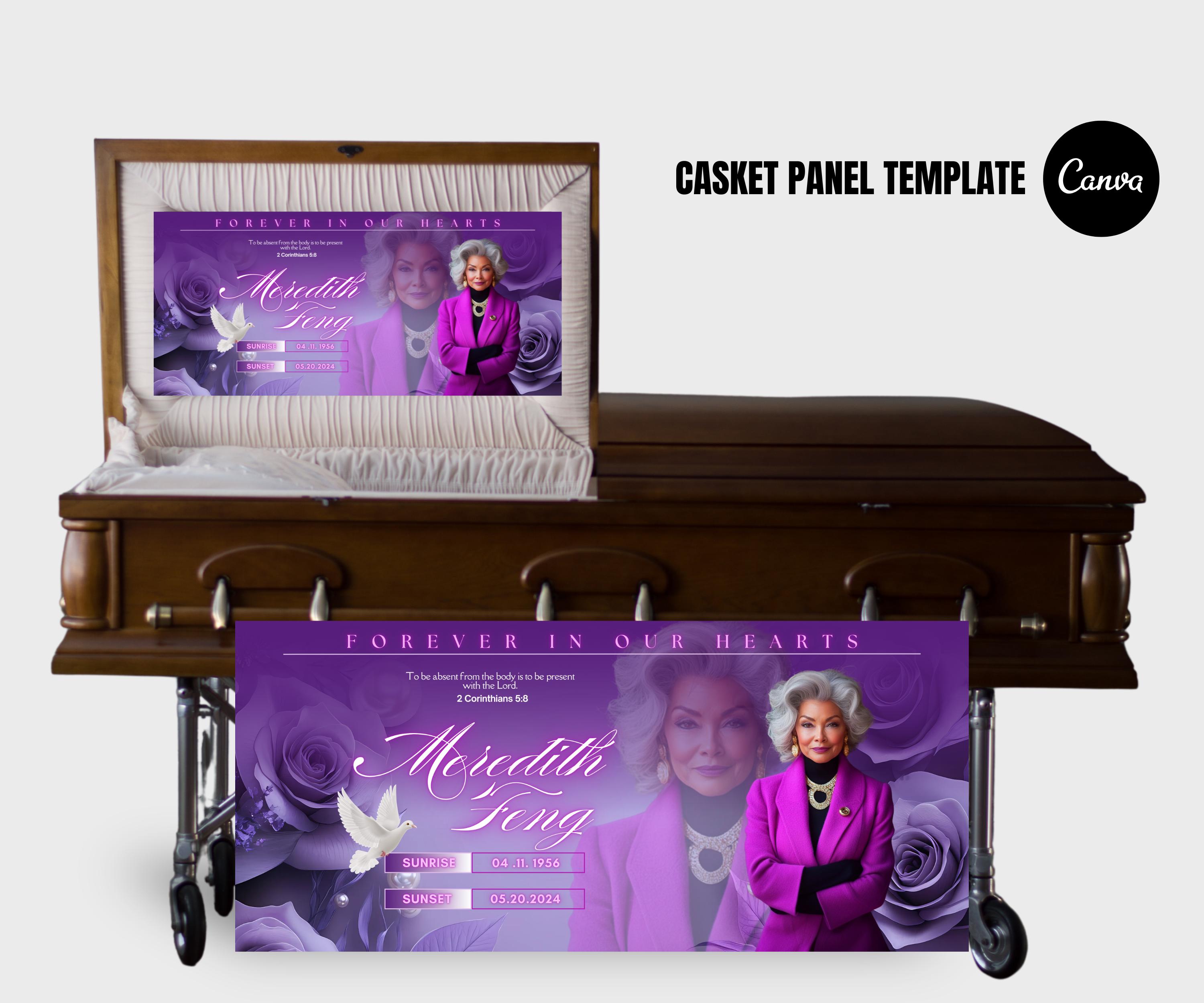 Purple Memorial Casket Panel Insert Template – 31 X 14 (2 Designs ...