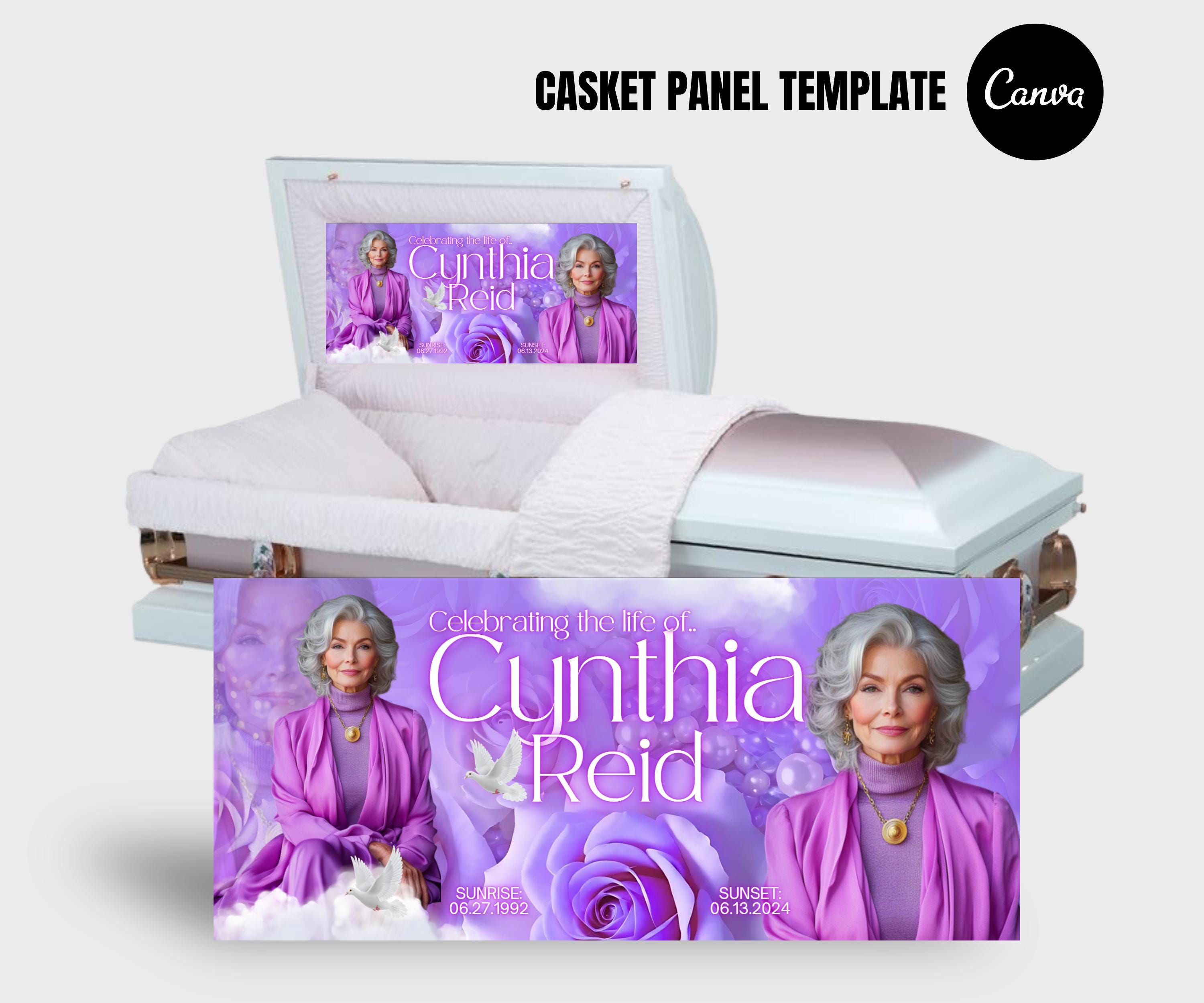Lavender Memorial Casket Panel Insert Template – 31 X 14 (2 Designs ...