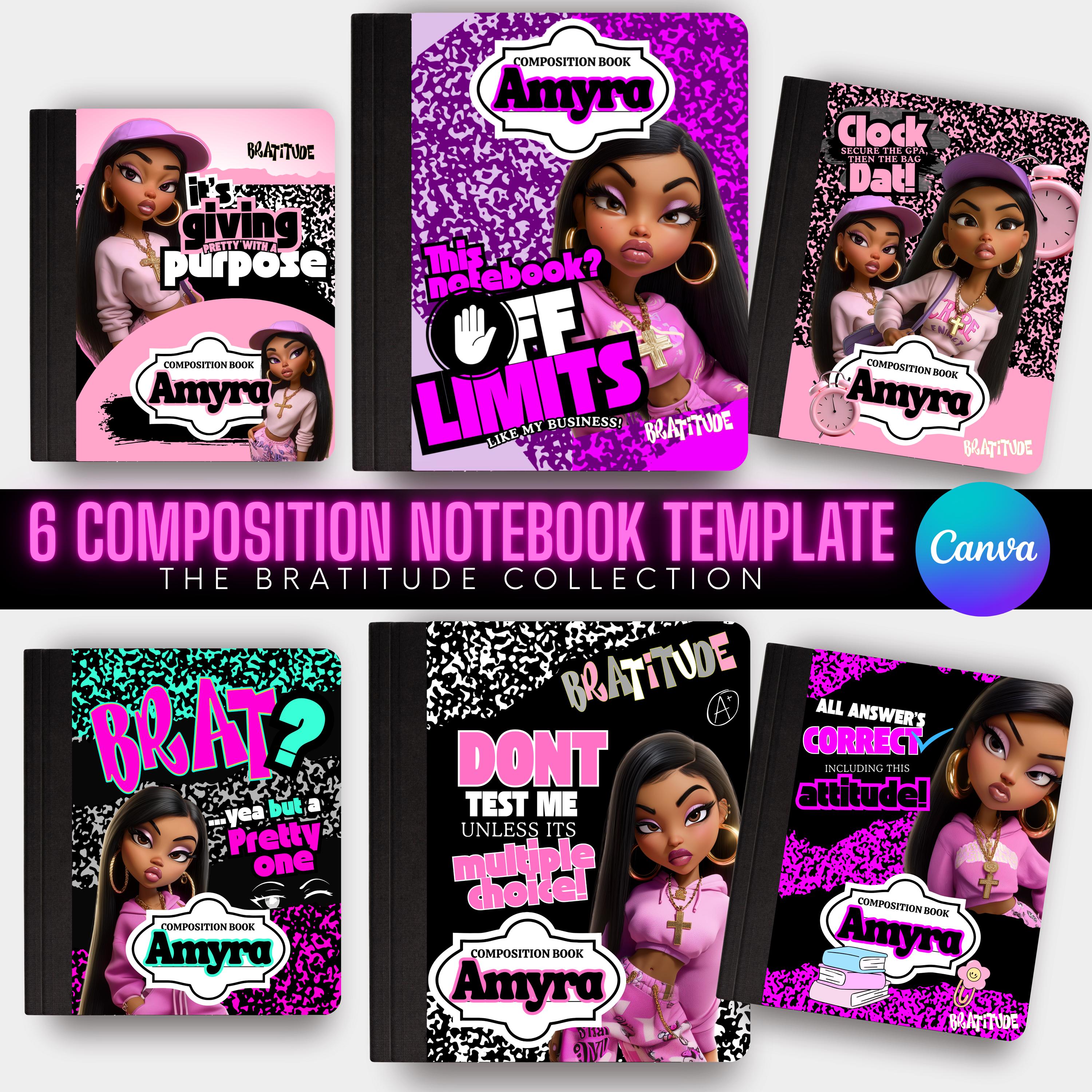 6 Digital Composition Notebook Cover Template| Notebook Covers for Back ...