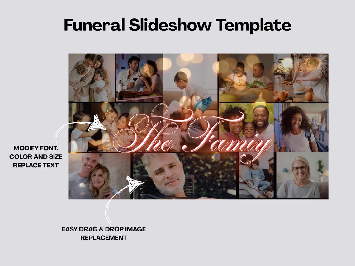 Editable Red Funeral Slideshow Template With Sound | Memorial Tribute ...