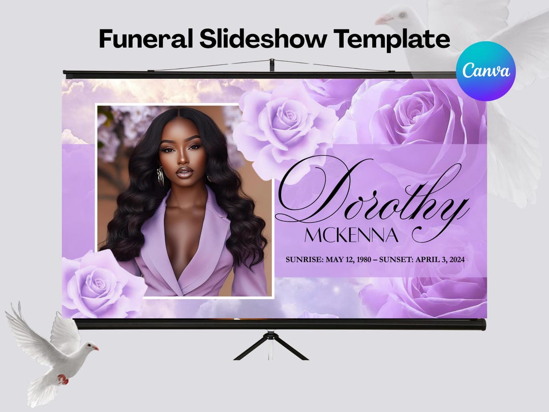 Purple Funeral Slideshow Template With Sound Memorial Tribute Slideshow ...