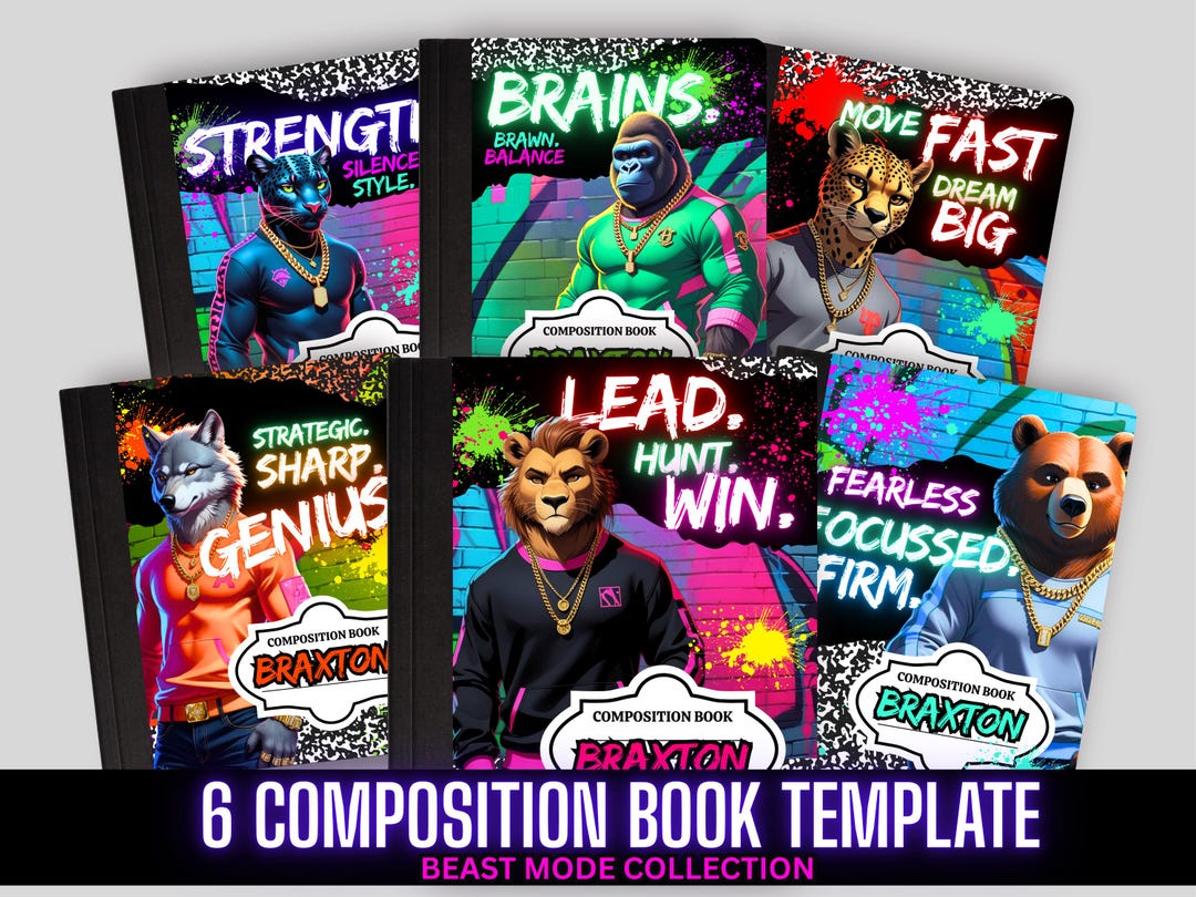 6 Digital Composition Notebook Cover Template | Notebook Covers for ...