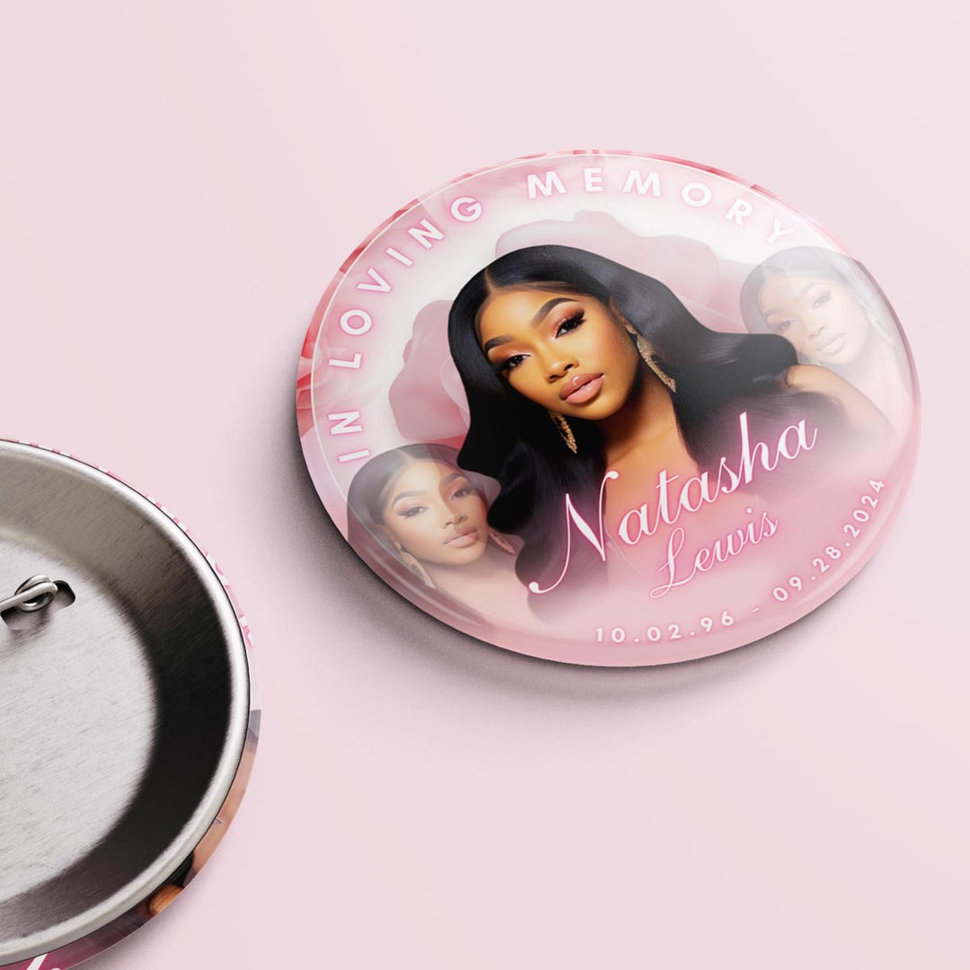DIY Memorial Pin/button Template| Funeral Pin Design| Funeral Button ...