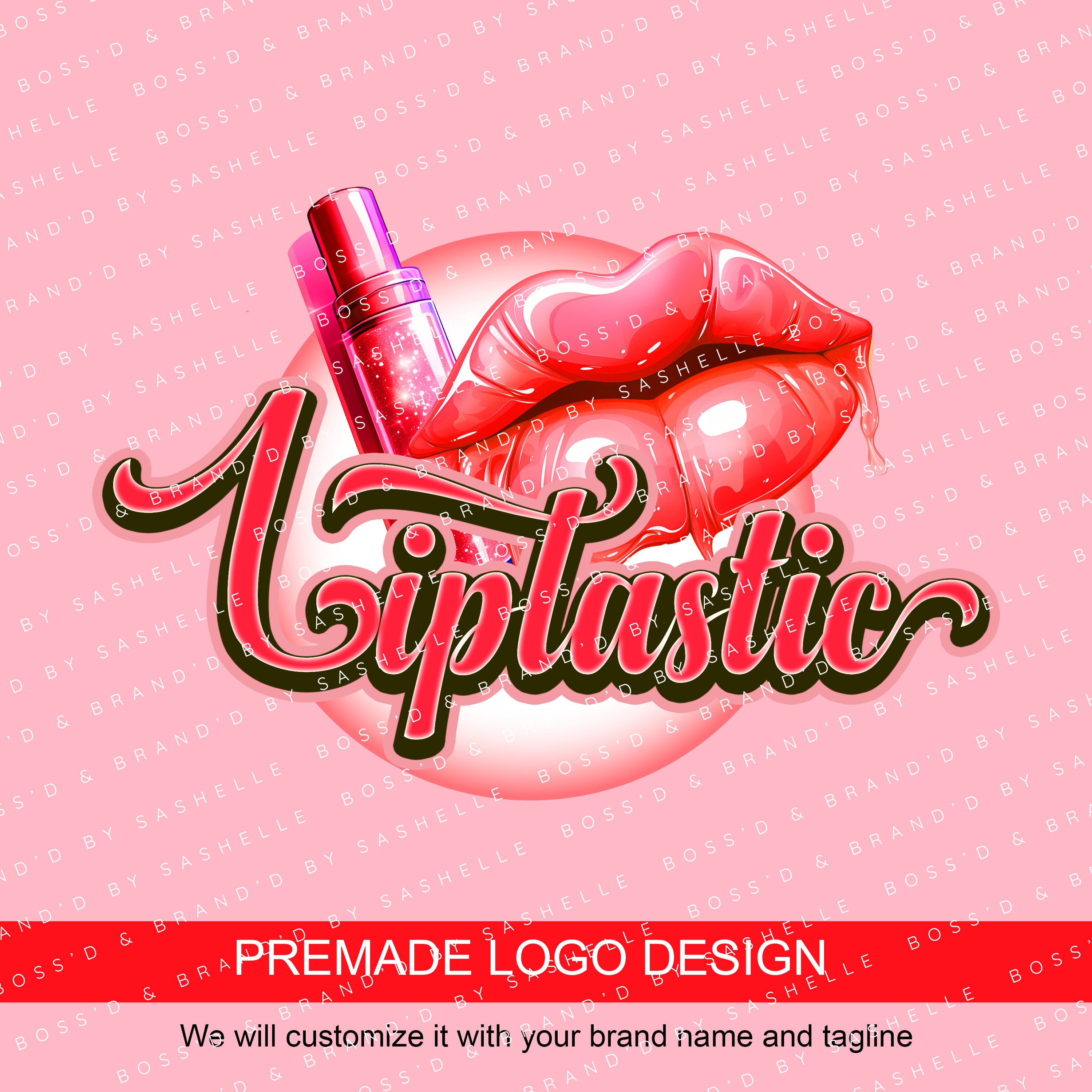 Pre-made Lip Gloss Logo, Lipstick Logo, Beauty Logo, Logo Design ...
