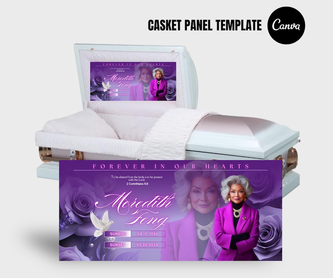 Purple Memorial Casket Panel Insert Template – 31 X 14 (2 Designs ...