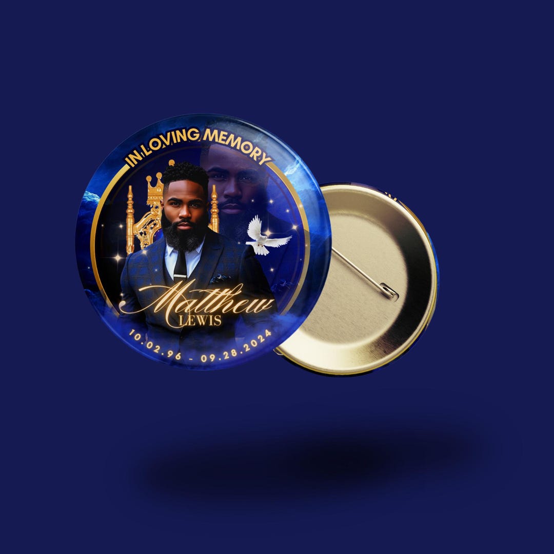 DIY Memorial Pin/button Template| Funeral Pin Design| Funeral Button ...