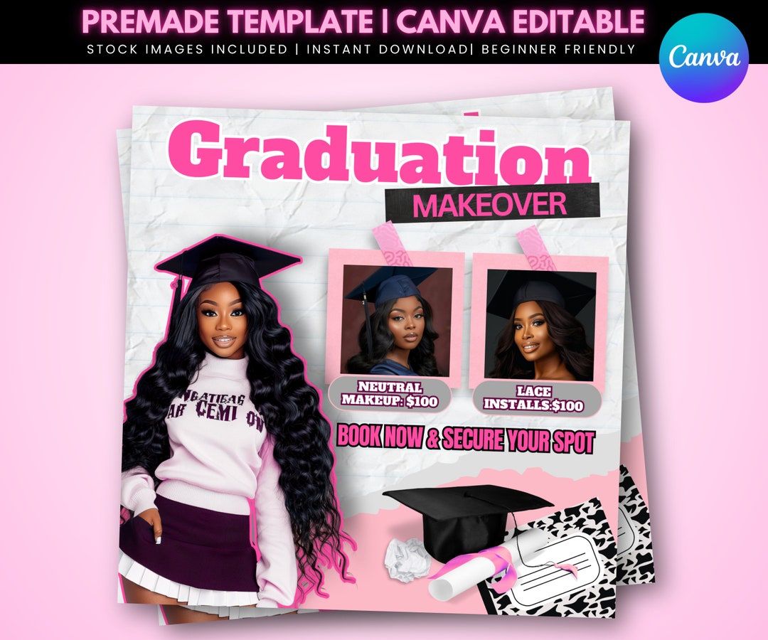 Graduation Booking Flyer, Graduation Makeup Flyer, Makeup Booking Flyer ...
