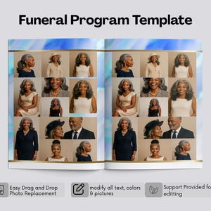 Blue Marble Funeral Program Template (8.5x11 8 Pages) | Blue Funeral ...
