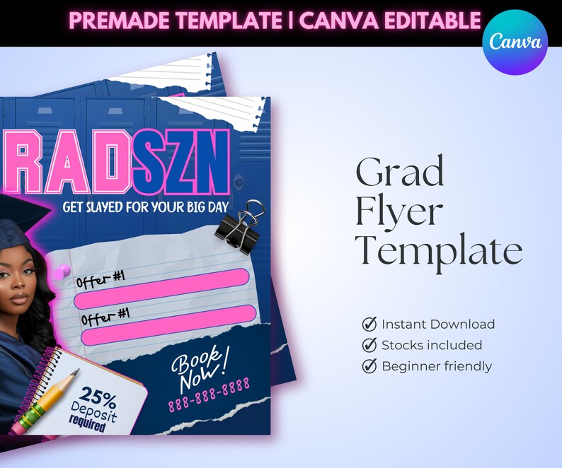 Graduation Booking Flyer, Graduation Makeup Flyer, Makeup Booking Flyer ...