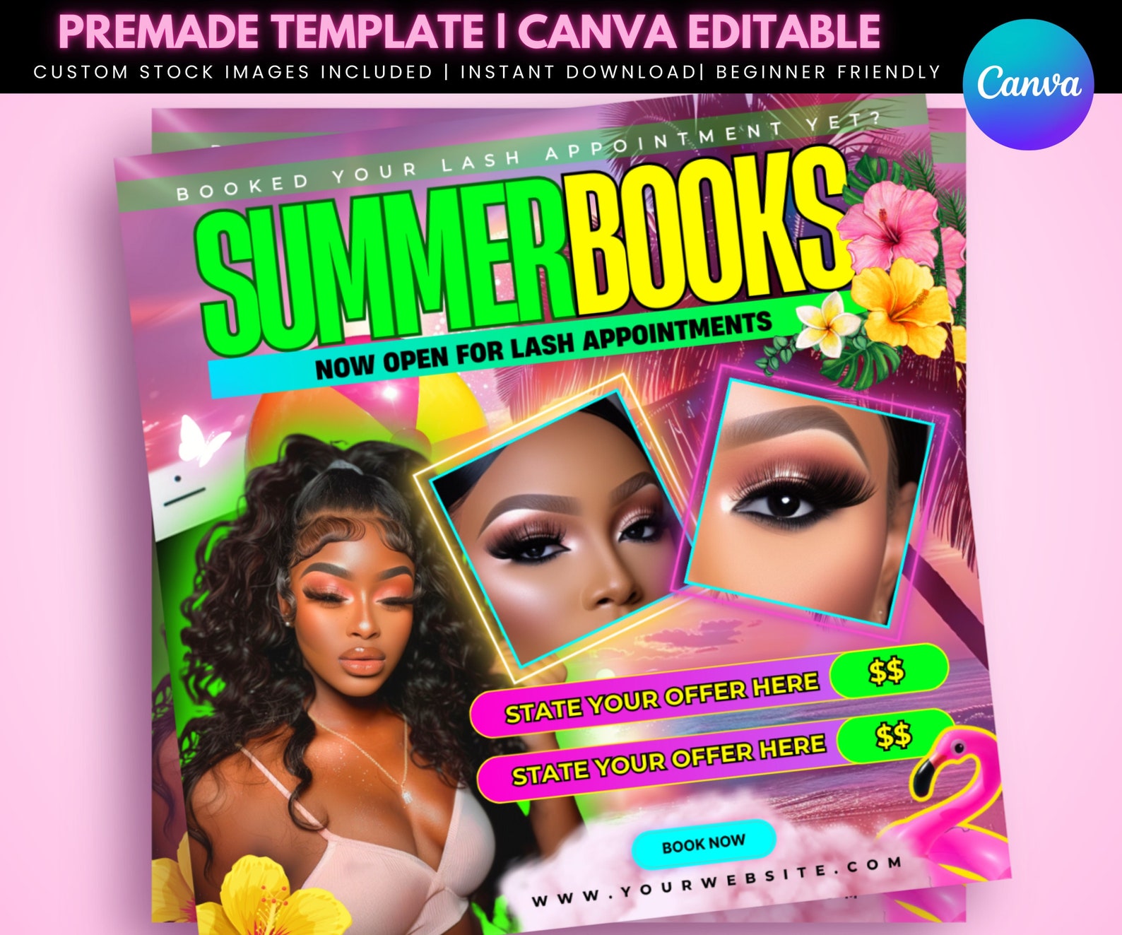 Summer Booking Flyer, June Booking Flyer, Summer Special, Lash ...