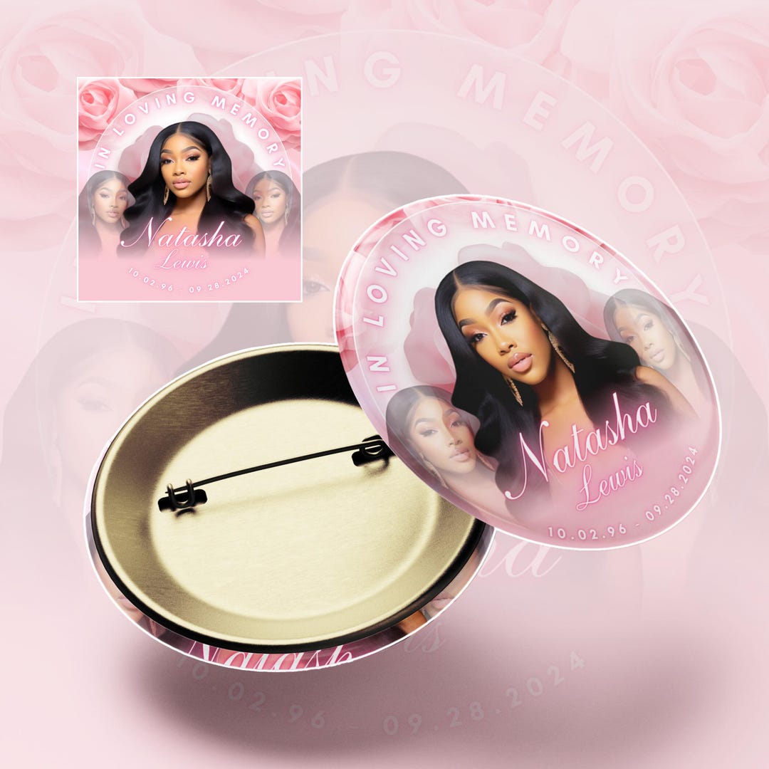 DIY Memorial Pin/button Template| Funeral Pin Design| Funeral Button ...