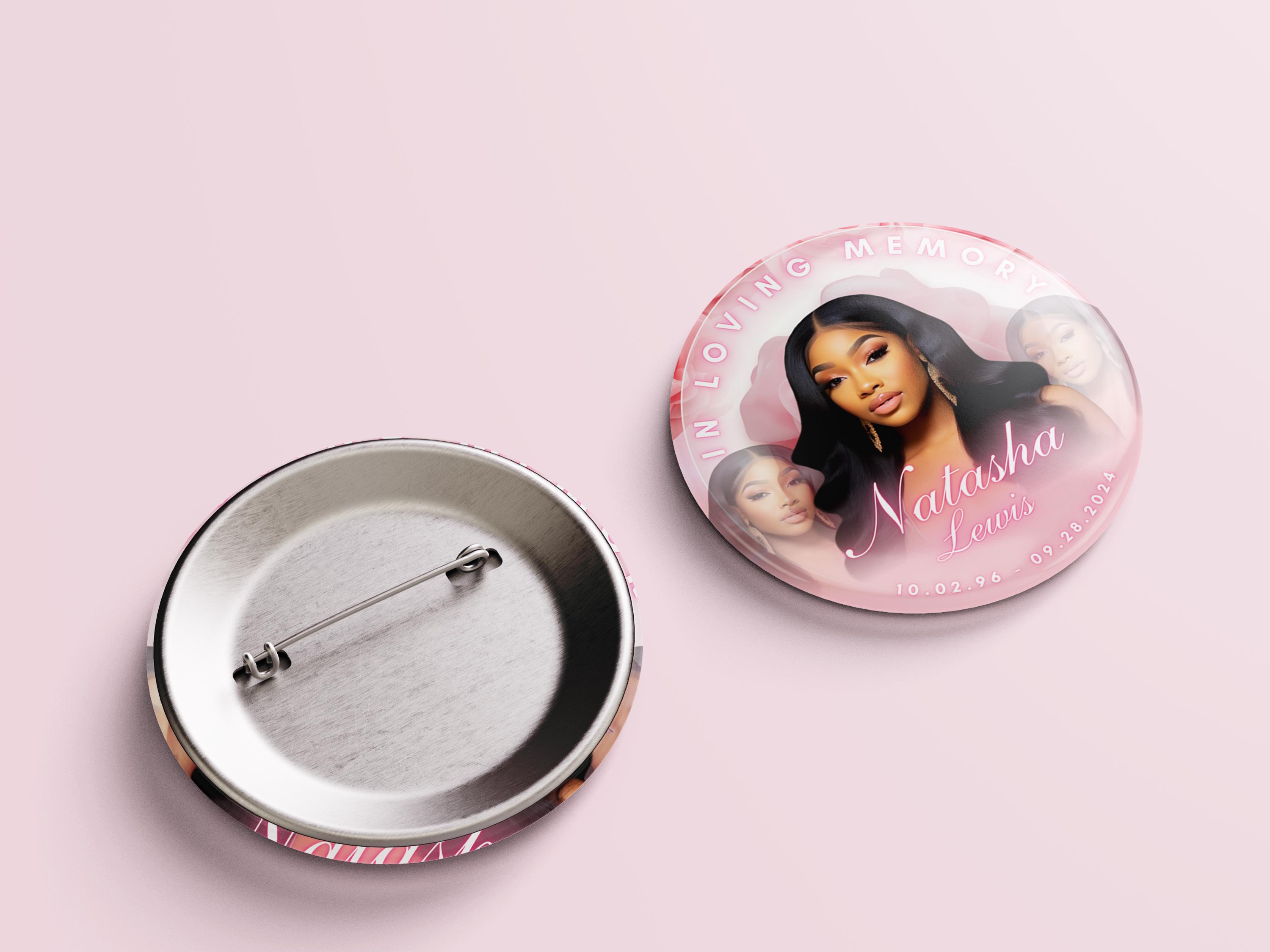 DIY Memorial Pin/button Template| Funeral Pin Design| Funeral Button ...