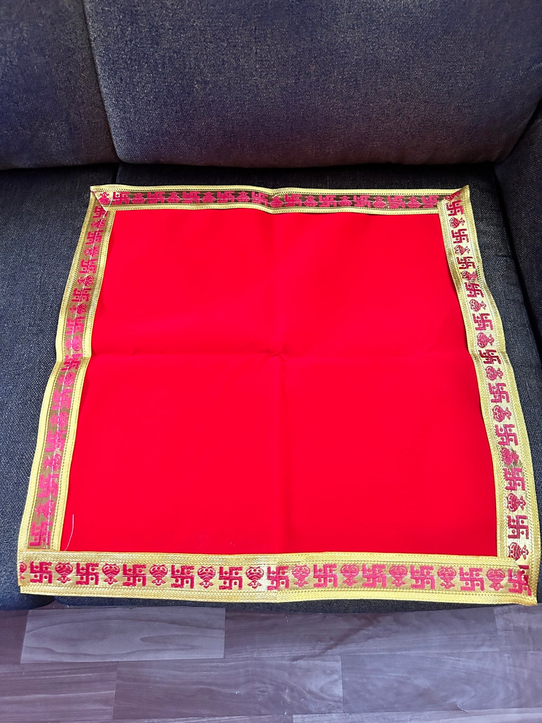 High Quality Aasan Red Velvet Mats for Pooja Rituals, for Home, for God ...