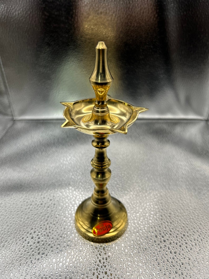 7 Inch Standing Brass Metal Kerala Samai Diwali Deepak for Puja ...
