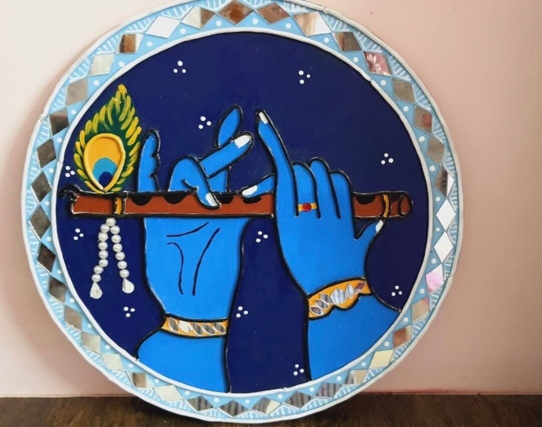 Beautiful Handcrafted Round 12 Inch Lippan Art, Transitional Indian Art ...
