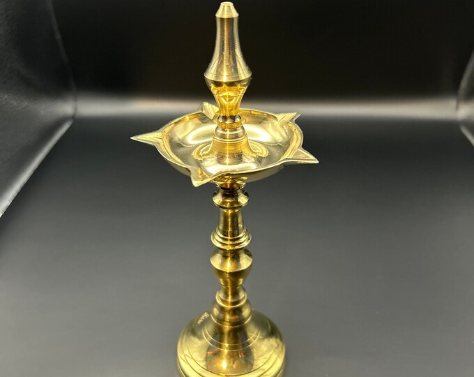 Diya For Pooja SATVIK 2Pc Standing Brass Kerala Samai Diwali Deepak For ...