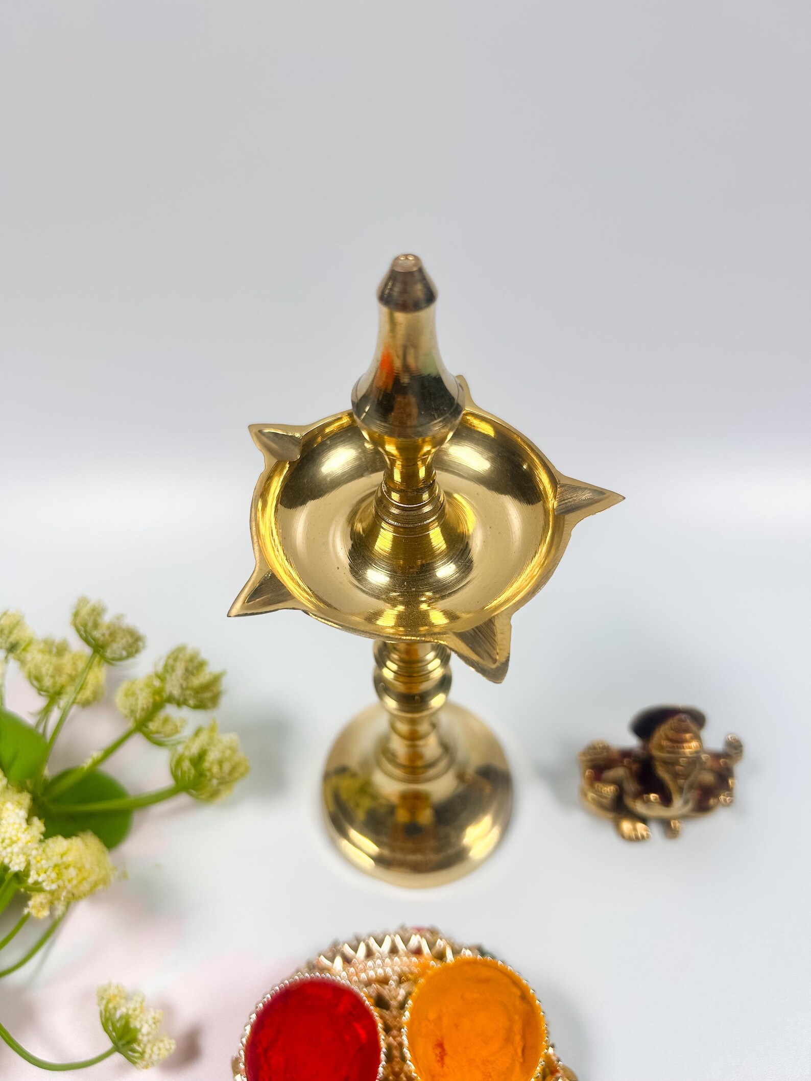 Brass Kerala Samai Diya – 7” Kutthu Vilakku Deepam | Panchmahal Diwali ...