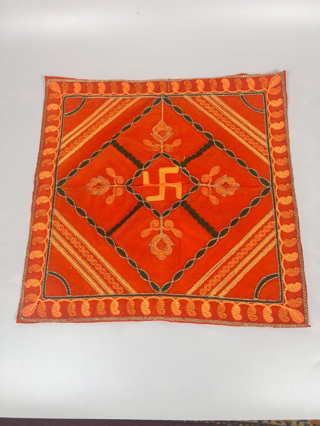 Red Velvet Aasan for Pooja| 12 X 12 Inches Ritual Prayer Mat | Home ...