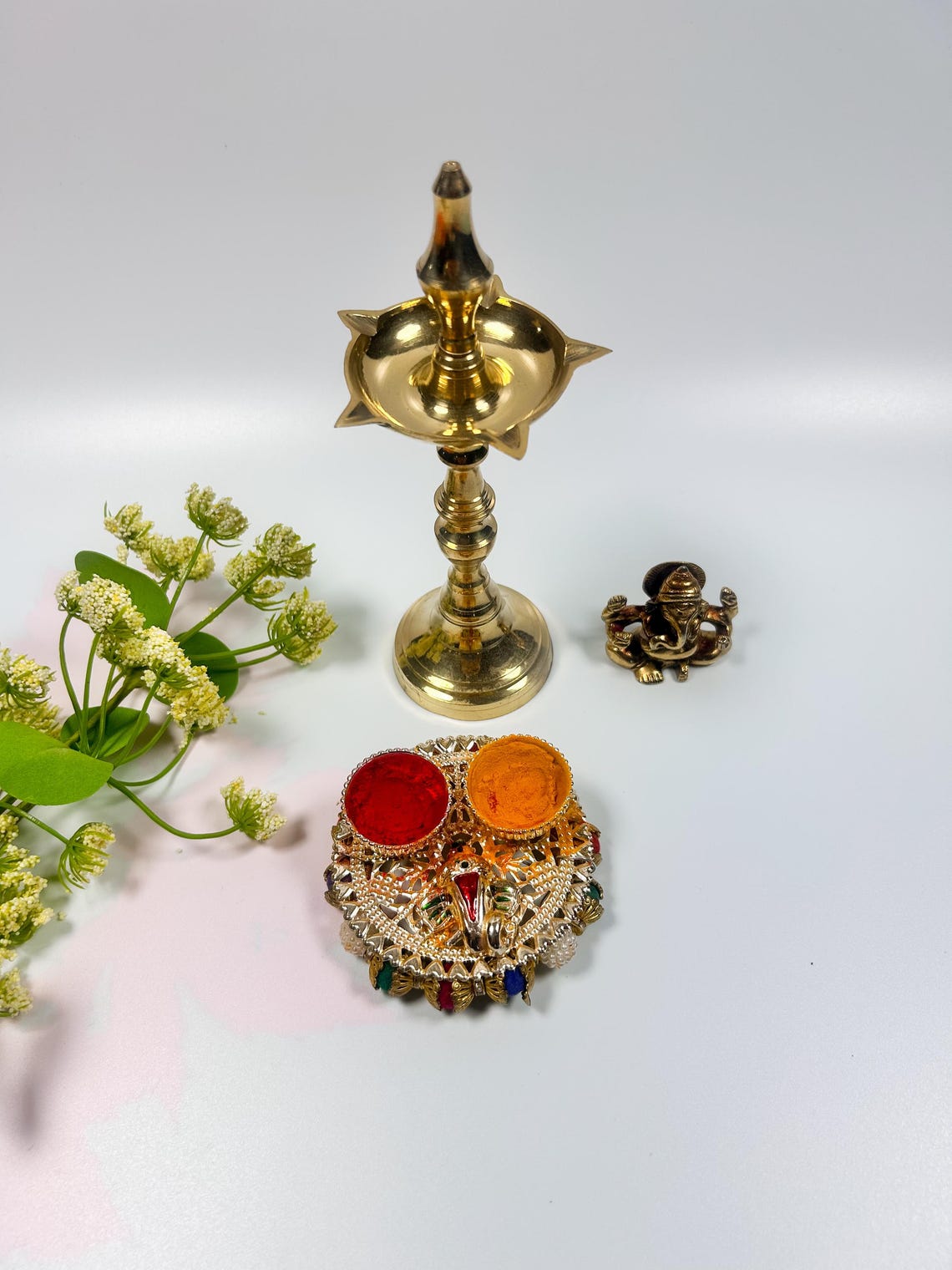 Brass Kerala Samai Diya – 7” Kutthu Vilakku Deepam | Panchmahal Diwali ...