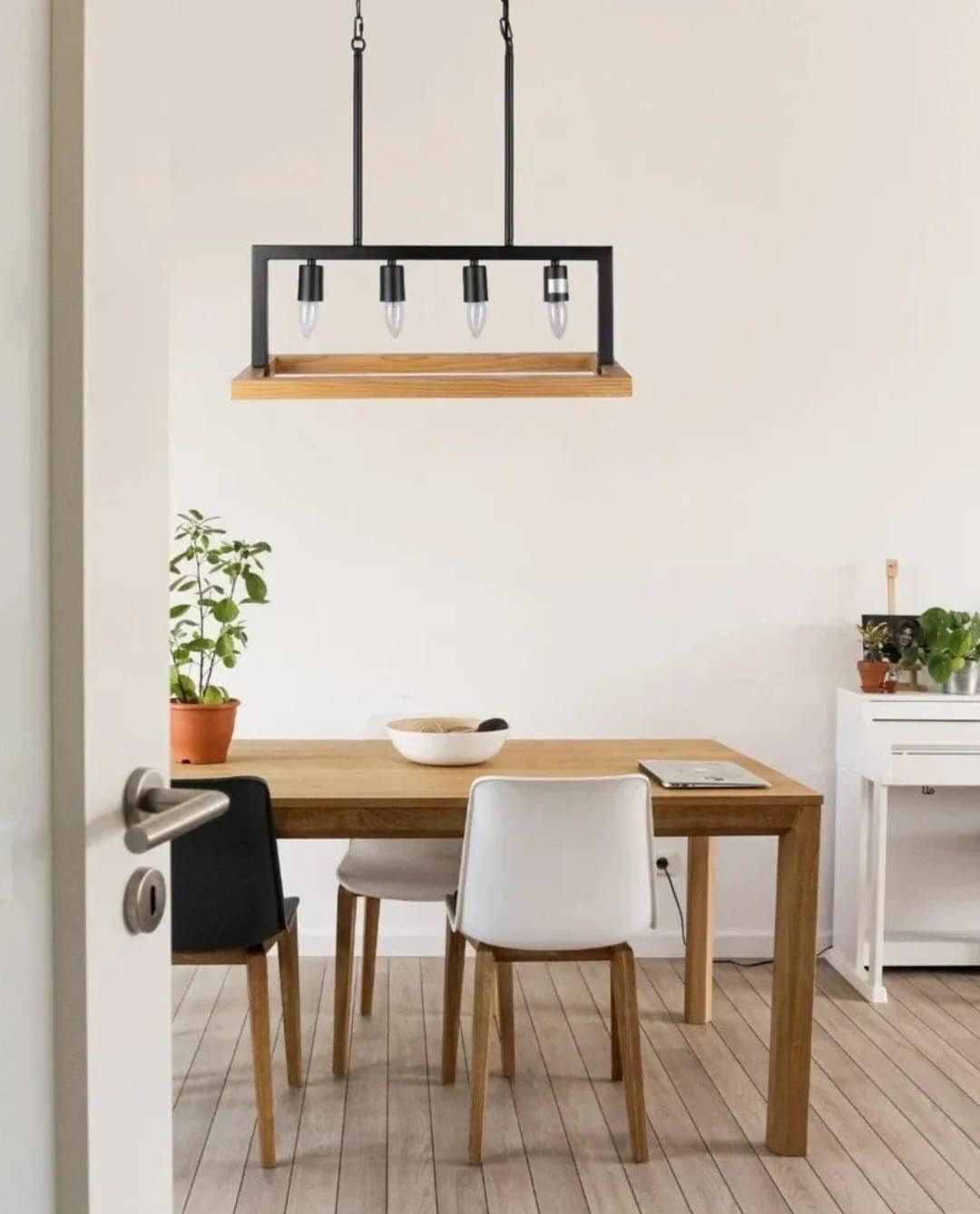 High-end Pine Wood Live Edge Chandelier Decorative Ambient Lighting ...