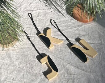 Handmade Pottery Large Cursive Letter A Initial Ornament - Etsy