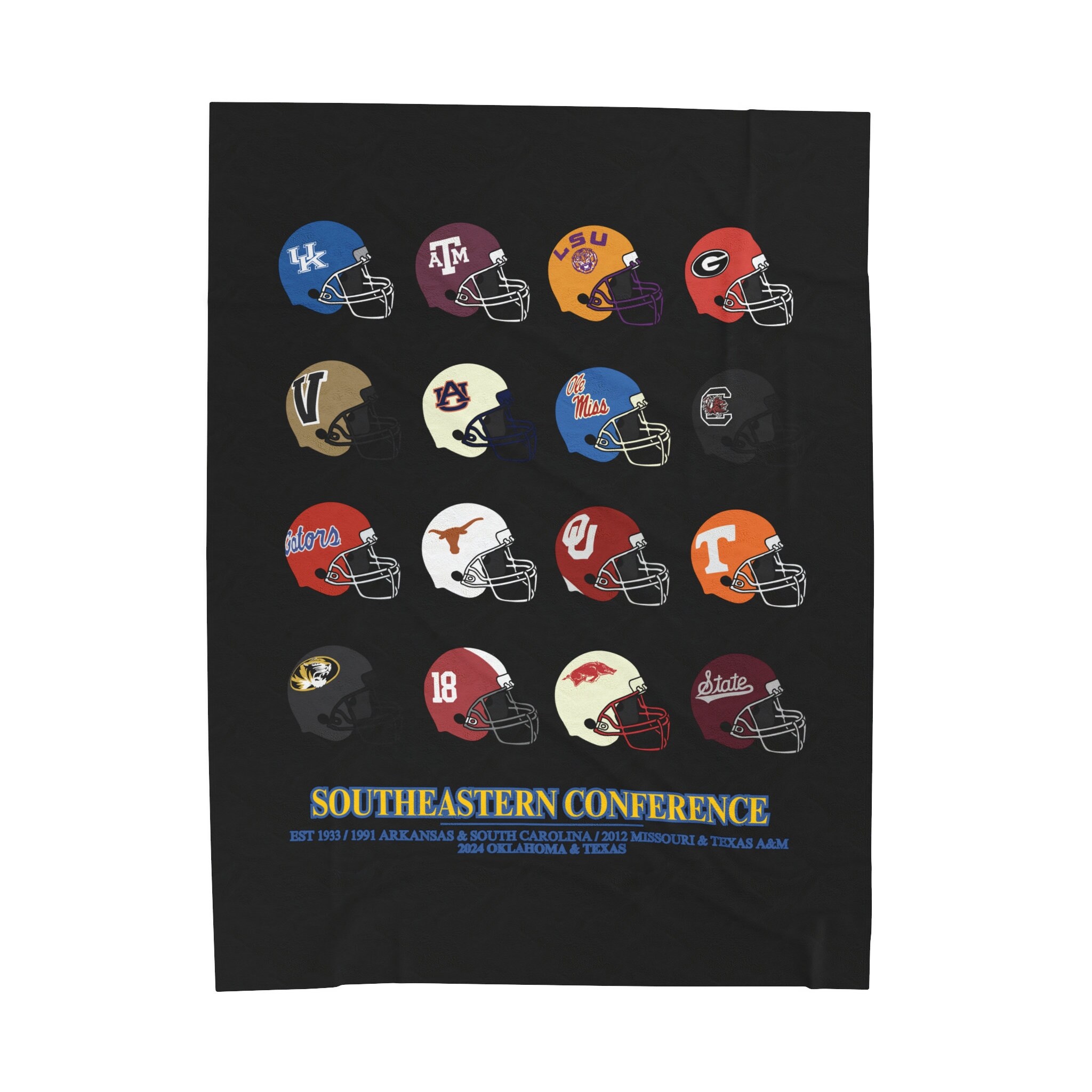 2024 SEC Helmet Stadium Blanket / Southeastern Conference With Texas ...