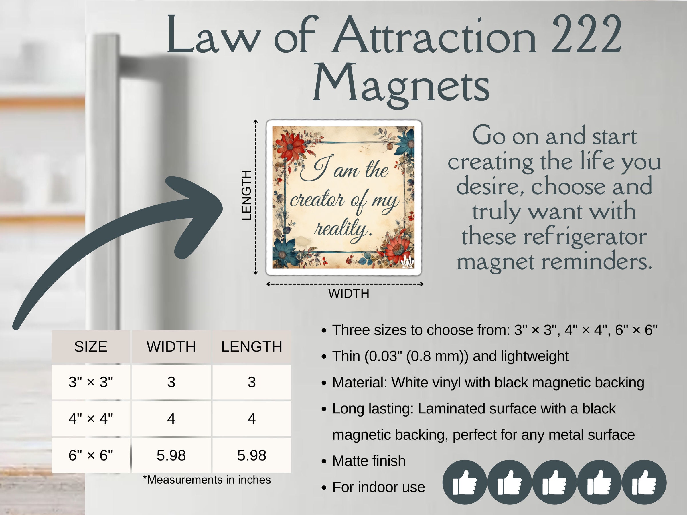 Positive Affirmation Magnet Motivation Inspiration Magnet Reminder ...