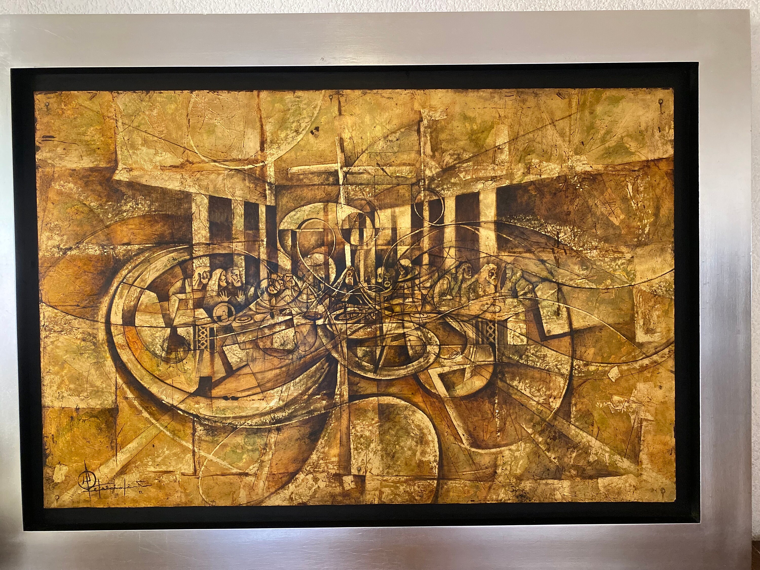 Painting “the Last Dinner” Painting, Hand-painted Art With Gold Leaf - Etsy