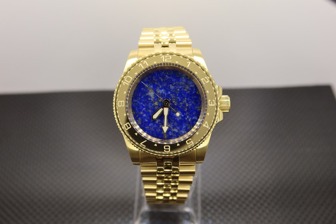 Lapis Lazuli and Gold Colored Stainless Steel Watch Build - Etsy