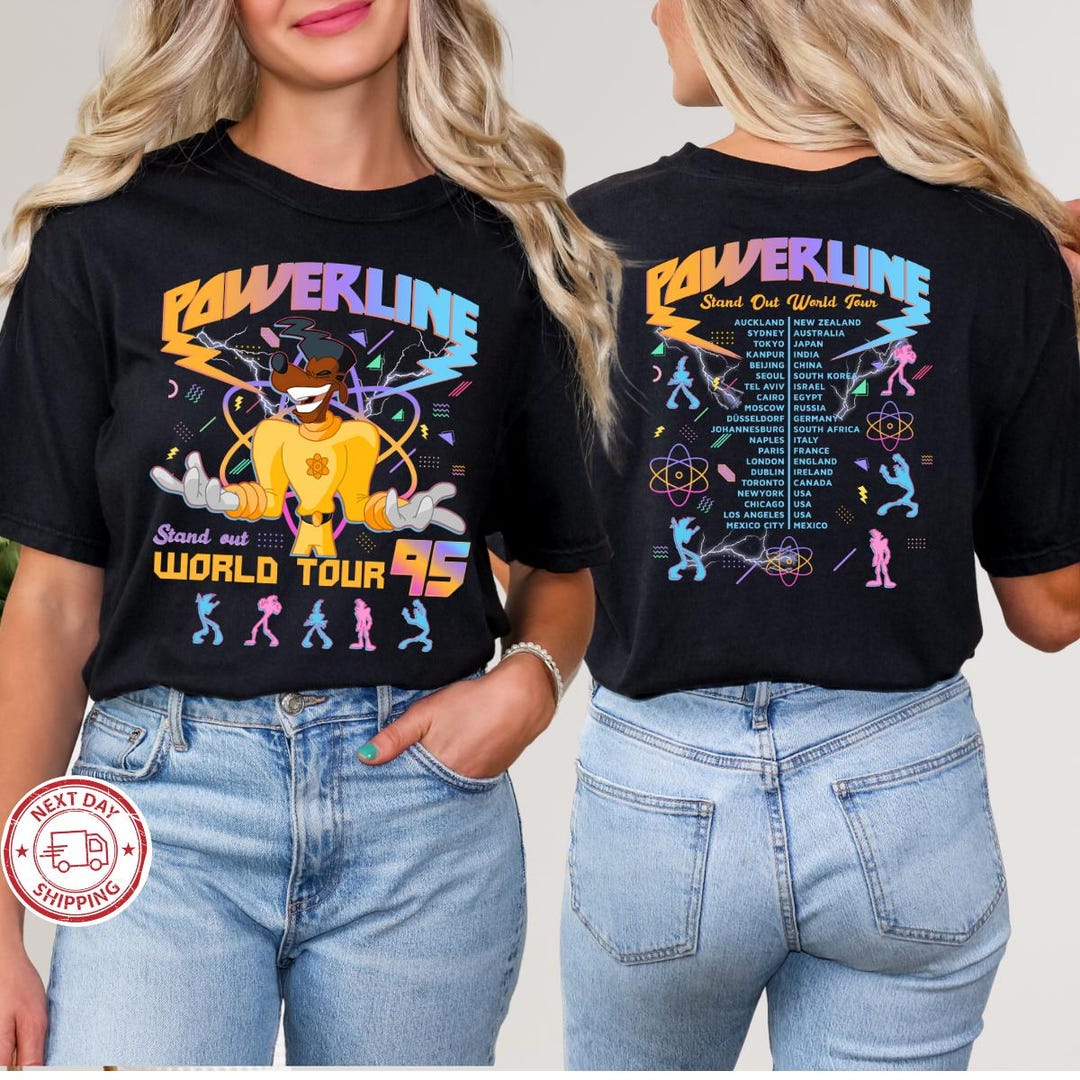 Retro Disney Powerline Stand Out World Tour 95 Shirt, Disney Vintage A ...