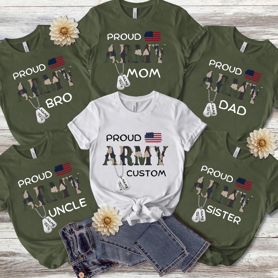 Custom Proud Army Family T-shirt: Personalized Military Graduation Tee ...