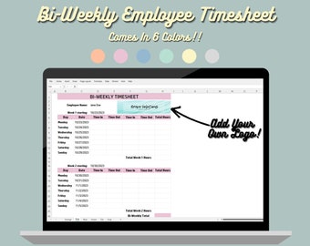 Monthly Employee Timesheet | Editable Time Sheet Template | Personal ...