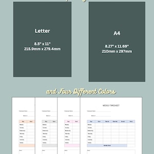 Printable Employee Time Sheet | Weekly Time Tracker Template | Blue ...