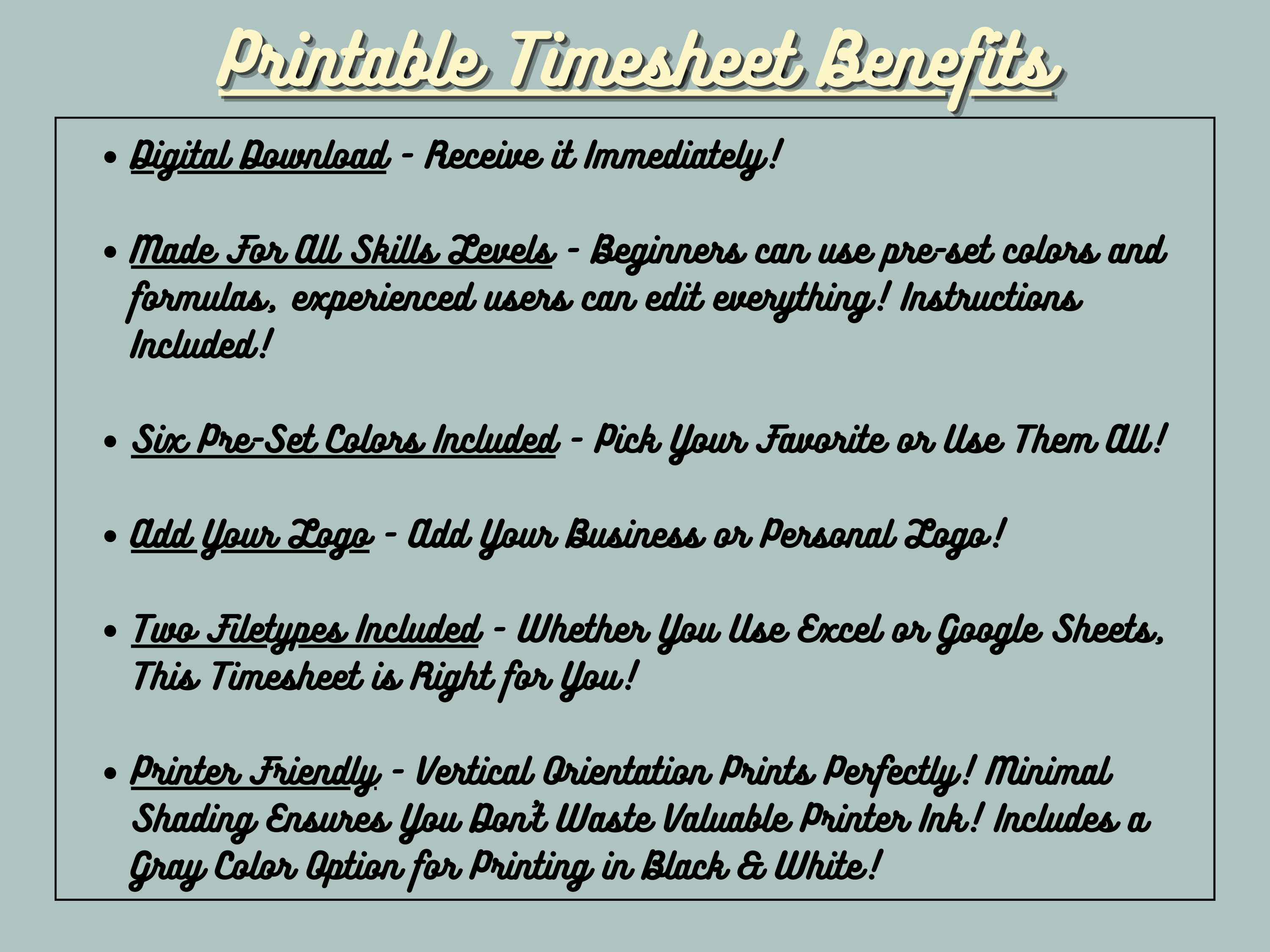 Biweekly Employee Timesheet | Editable Time Sheet Template | Personal ...
