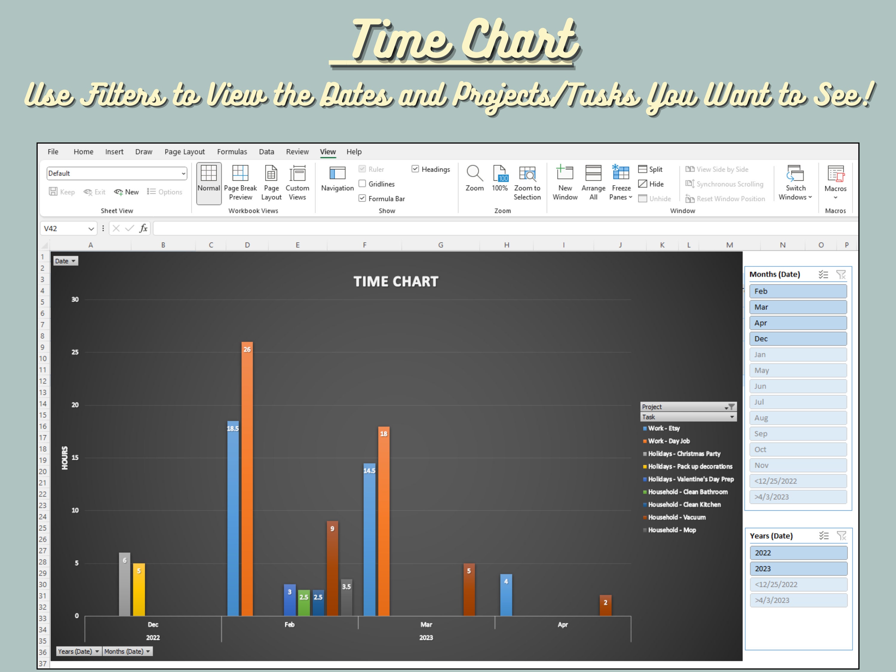 Time Tracker | Time Log | Time Chart | Time Sheet Project Template ...