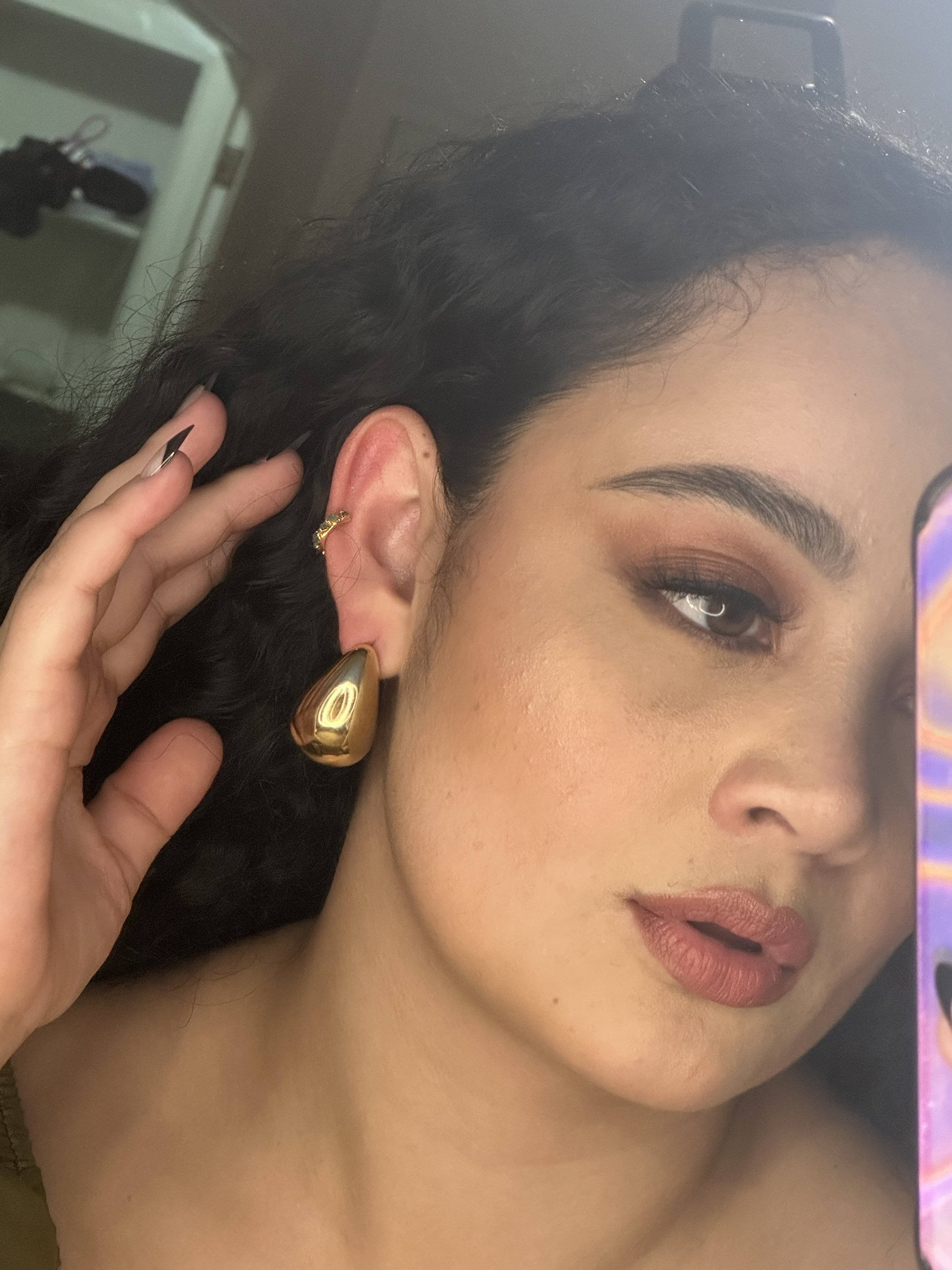 Emerald Gold Ear Cuff, Gold Earcuff, Raw Emerad Earring, Cartilage ...