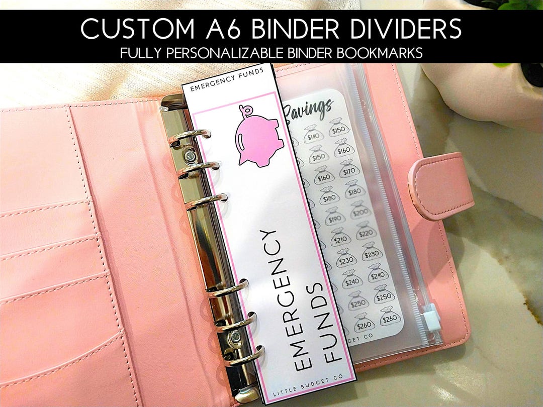 Personalized A6 Binder Divider | Binder Bookmark | A6 Binder ...