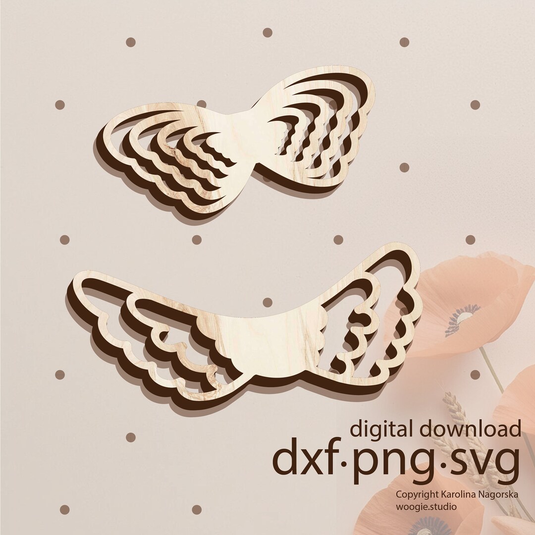 Angel Wings File for Crafters, High-quality Vector Fiels for Laser ...