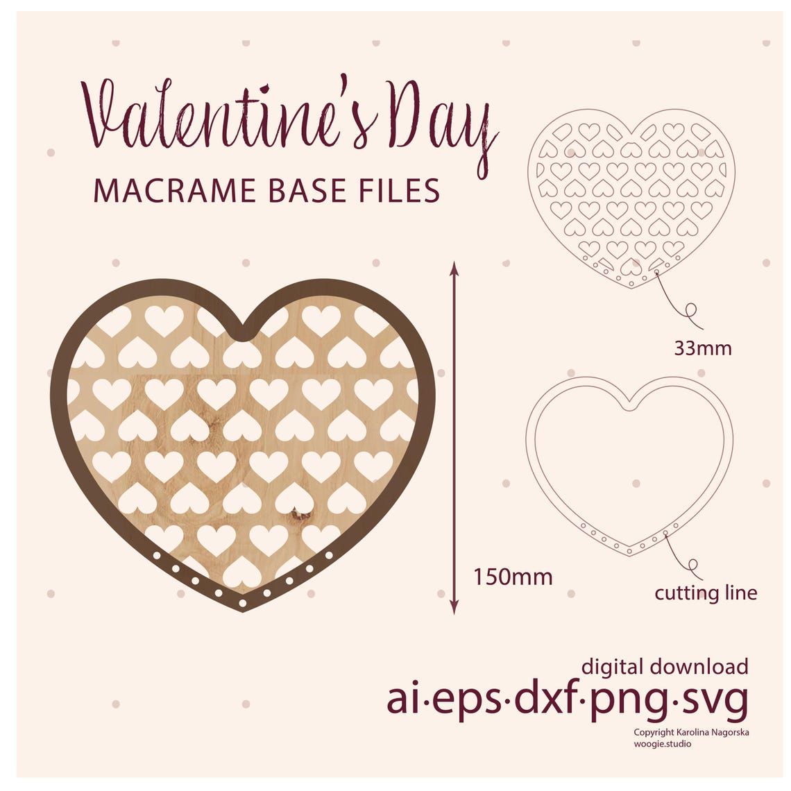 Valentine’s Day Macrame Heart Laser Files - Etsy